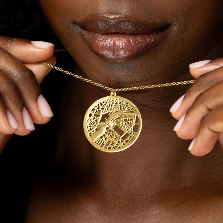 Talisa Map Necklace 14 Karat Gold