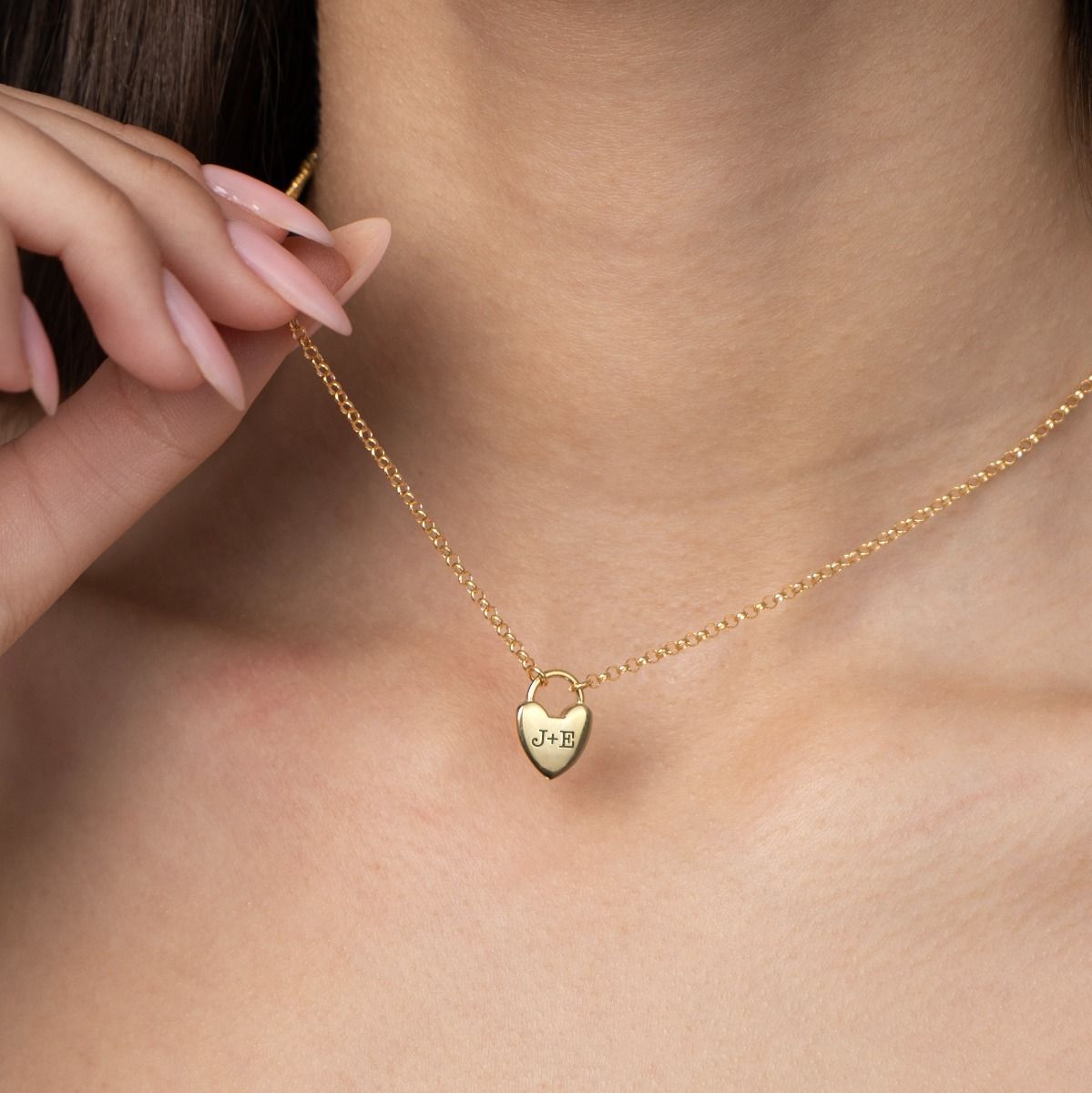 Heart initial necklace store